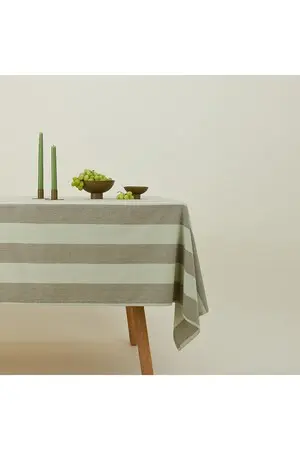 HAWKINS NEW YORK Essential Striped Tablecloth In Yellow - Sage & Olive