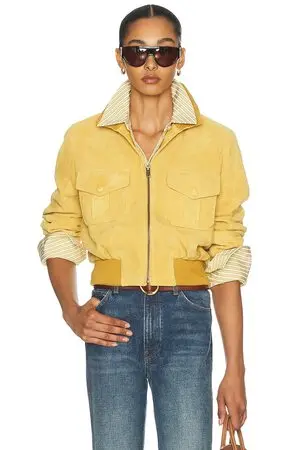 FRAME Suede Ace Jacket - Dijon