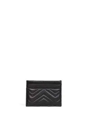 Gucci Black Gg Marmont Card Holder - Multicolor