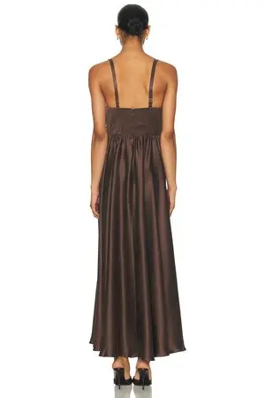 Zimmermann Draped Maxi Dress - Bitter Chocolate