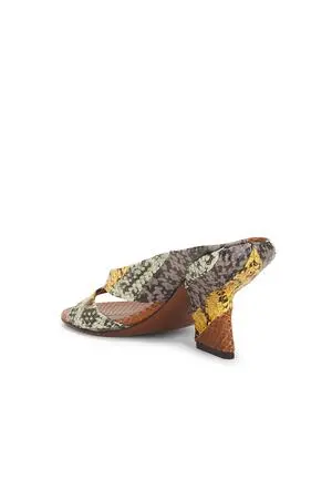 Dries Van Noten Rounded Toe Slide Mule In Yellow