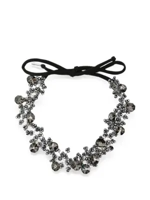 MARIA CALDERARA Necklace Crystal Long "graphite - Black