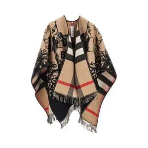 Burberry Gallant Knight Wool Cape - Beige