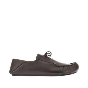 Loewe Rambla Leather Boat Shoes - Brown