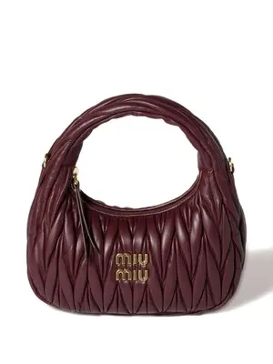 Miu Miu Wander Hobo Bag In Quilted Nappa - Red
