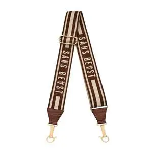 SANS BEAST Adjustable Striped Strap With Gold-tone Hardware - Brown