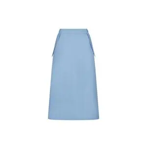SHIKANZY Ava Baby Linen High Waisted Midi Skirt With Pockets - Blue