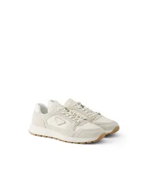 Prada Suede And Re-nylon Lace-up Sneakers