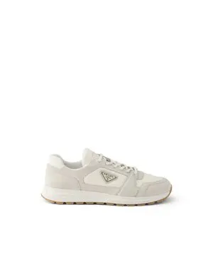 Prada Suede And Re-nylon Lace-up Sneakers