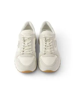 Prada Suede And Re-nylon Lace-up Sneakers