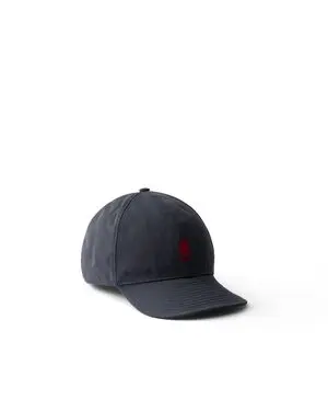 Prada Gabardine Baseball Cap With Embroidered Logo - Blue
