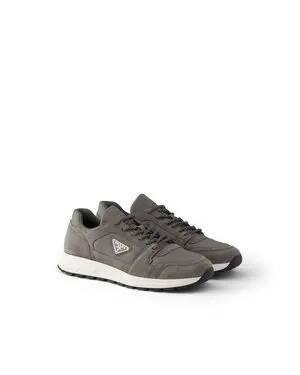 Prada Prax Suede And Re-nylon Sneakers - Grey