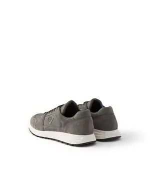Prada Suede And Re-nylon Lace-up Sneakers