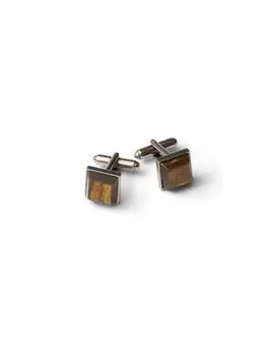 Prada Metal And Semi-precious Stone Cufflinks - Orange