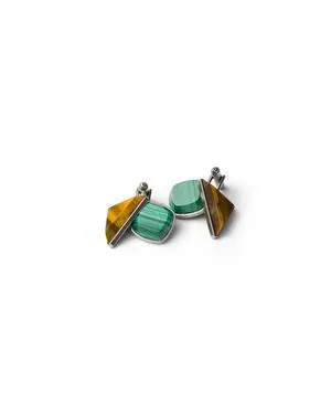 Prada Metal And Semi-precious Stone Cufflinks - Gold/silver