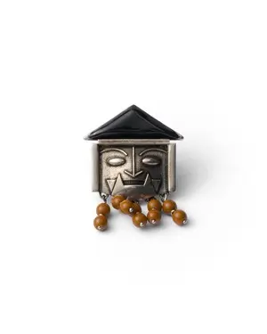 Prada Metal And Enamel Charm Earrings - Black