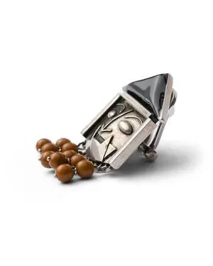 Prada Metal And Enamel Charm Earrings