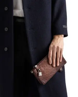 Prada Antiqued Ostrich Leather Mini-bag