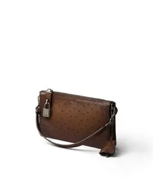 Prada Antiqued Ostrich Leather Mini-bag