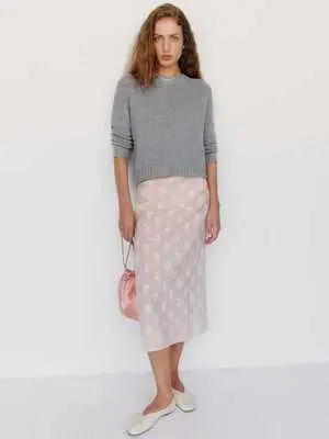 REFORMATION Cleo Cashmere Cropped Crew Sweater