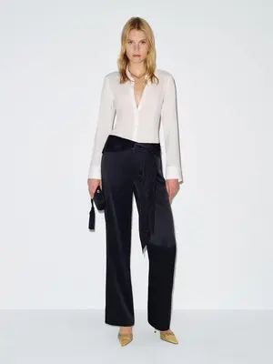 REFORMATION Mina Satin Tie Pant