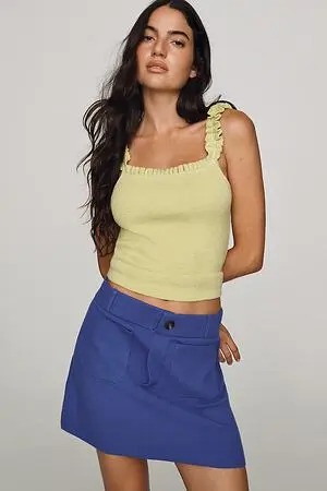 Maeve Colette Knit Mini Skirt - Blue