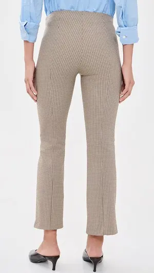 Vince Niki Mid Rise Plaid Crop Flare Trousers