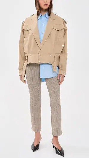 Vince Niki Mid Rise Plaid Crop Flare Trousers