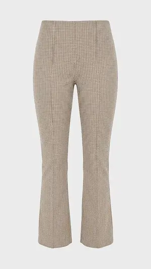 Vince Niki Mid Rise Plaid Crop Flare Trousers