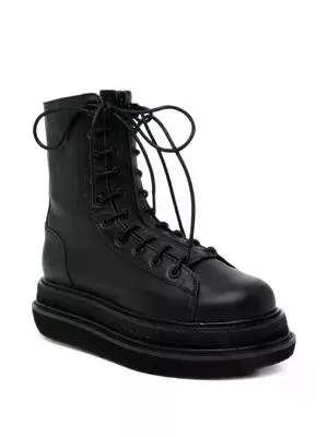 Yohji Yamamoto Oil-leather Military Boots