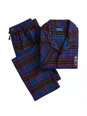 Polo Ralph Lauren Polo Bear Plaid-flannel Pajamas Set - Blue