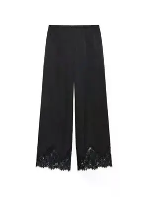 REFORMATION Carolina Lace-trim Silk Trousers