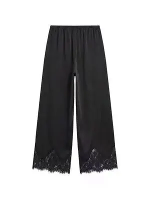 REFORMATION Carolina Lace-trim Silk Trousers