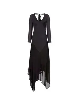 Nina Ricci Asymmetric Long-sleeve Maxi Dress