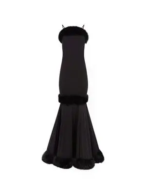 Nina Ricci Faux-fur Trim Maxi Dress