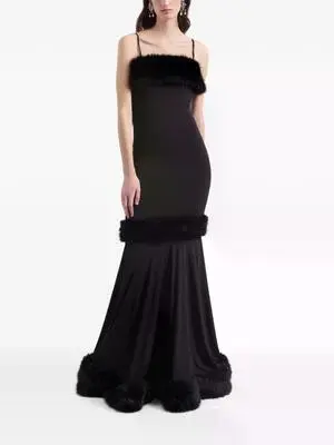 Nina Ricci Faux-fur Trim Maxi Dress