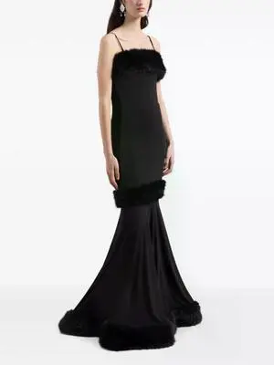 Nina Ricci Faux-fur Trim Maxi Dress