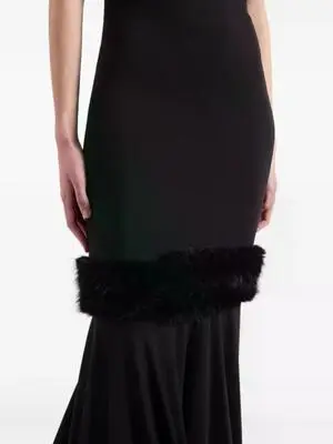 Nina Ricci Faux-fur Trim Maxi Dress