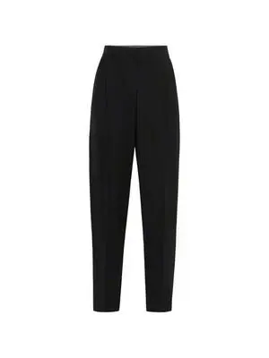 Brunello Cucinelli Viscose And Virgin Wool Tuxedo Trousers - Black