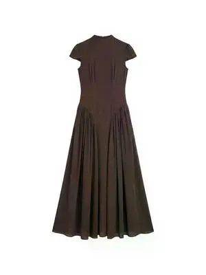 High Neck Cap Sleeve Midi Dresses