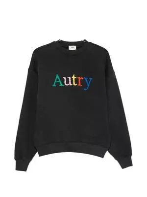AUTRY Logo Embroidered Crewneck Sweatshirt - Black