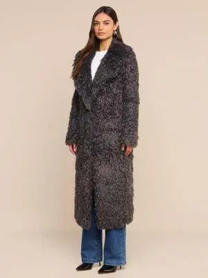 L'Agence Lizbeth Faux Fur Longline Jacket