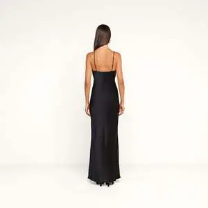L'Agence Selene Silk Gown - Black
