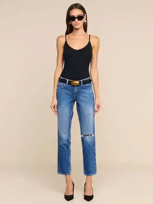 L'Agence Lunara Ribbed Camisole - Black