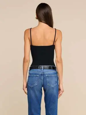 L'Agence Lunara Ribbed Camisole - Black