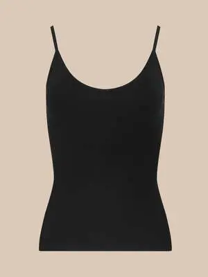 L'Agence Lunara Ribbed Camisole - Black