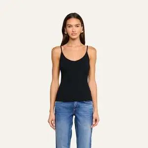 L'Agence Lunara Ribbed Camisole - Black