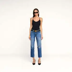 L'Agence Lunara Ribbed Camisole - Black