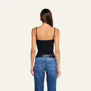 L'Agence Lunara Ribbed Camisole - Black