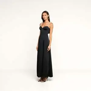 L'Agence Sutton Maxi Dress With Pearl Straps